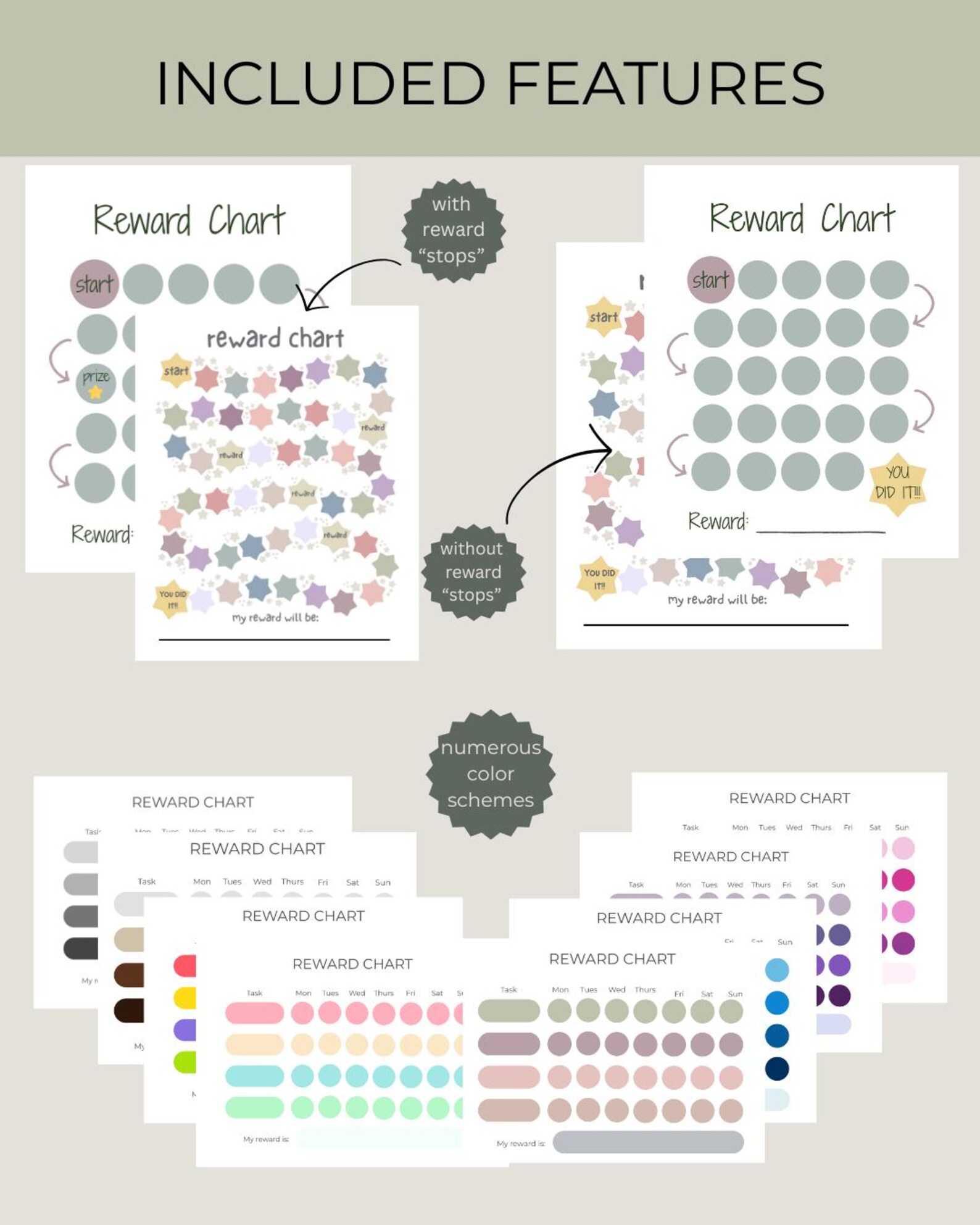 Printable Reward Chart Bundle: Homeschool, Potty Training (PDF) - Etsy