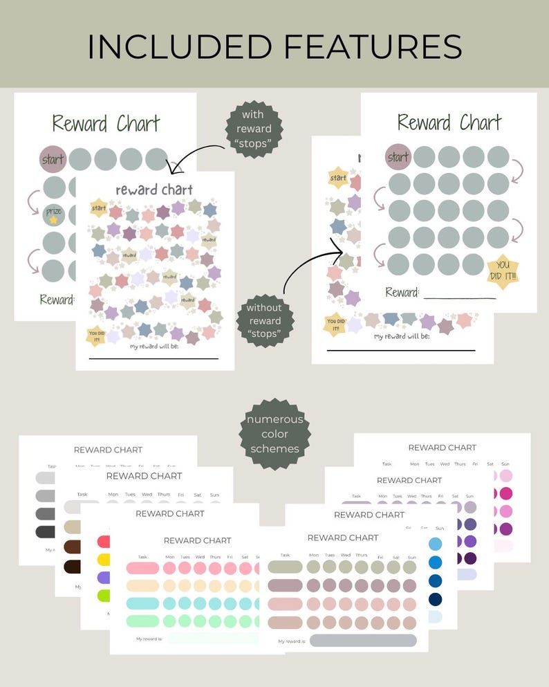 Printable Reward Chart Bundle: Homeschool, Potty Training (PDF) - Etsy