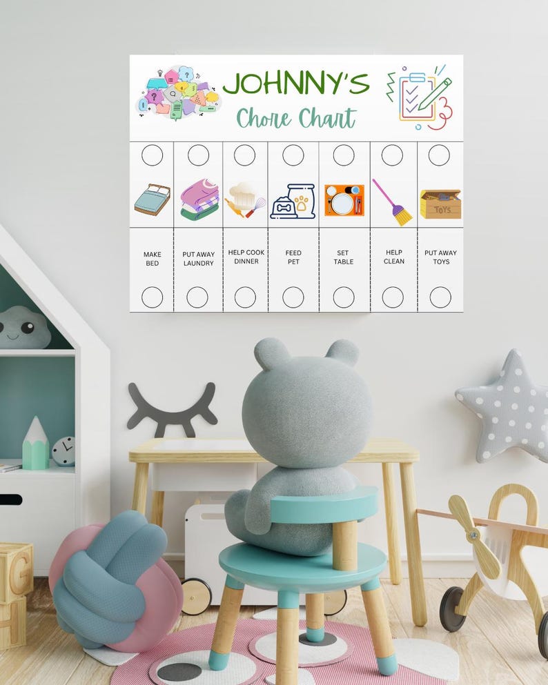 Editable Kids Routine Chart: Visual Schedule, Chore Chart Canva ...