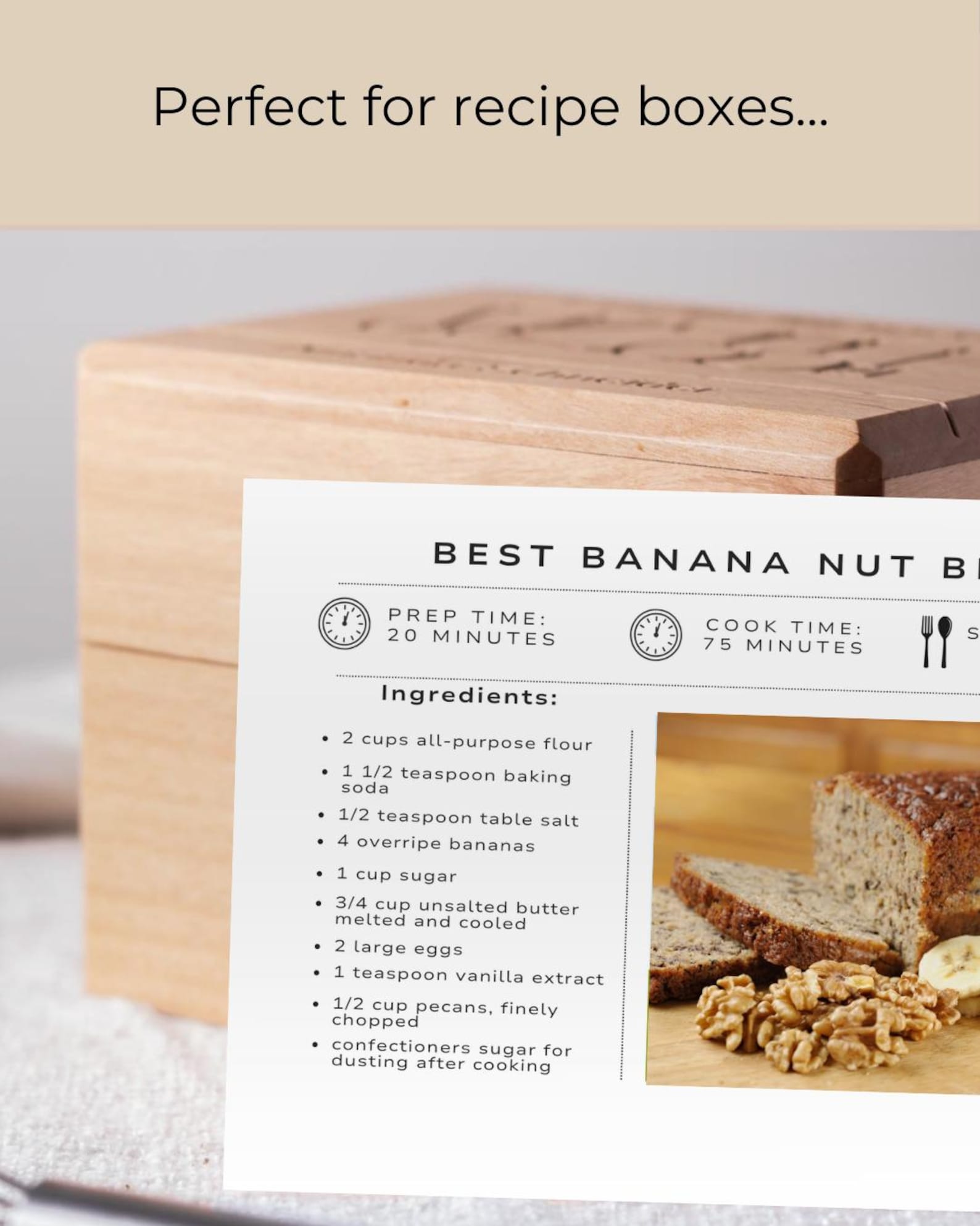 Recipe Cards Printable Canva Template Minimalist Printable Recipe ...