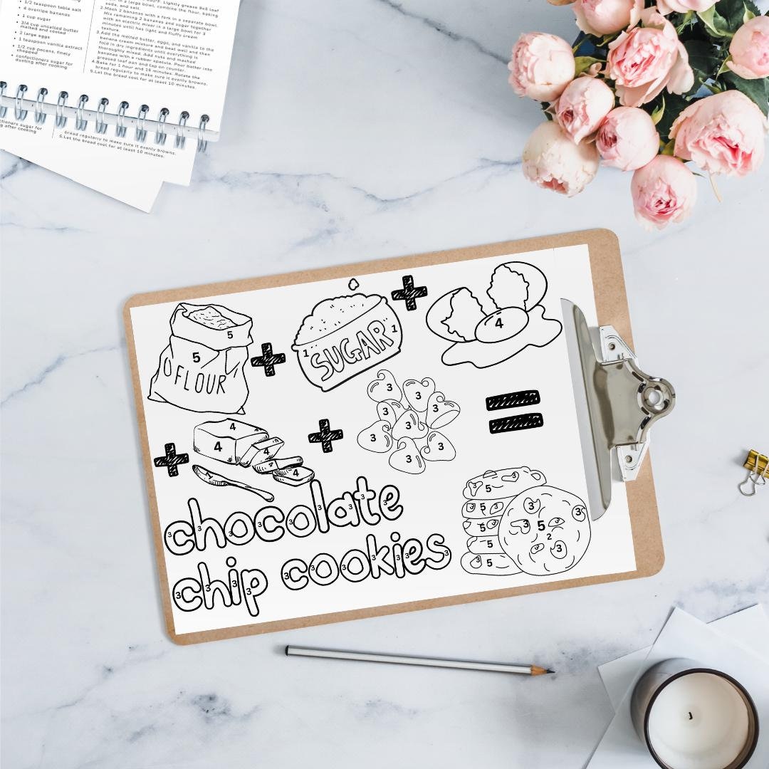 Mommy and Me Cooking Coloring Activity Bundle Kids Color by Number ...