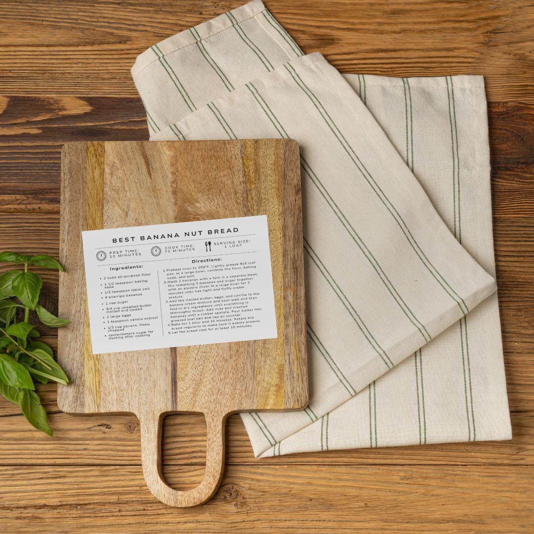 Recipe Cards Printable Canva Template Minimalist Printable Recipe ...