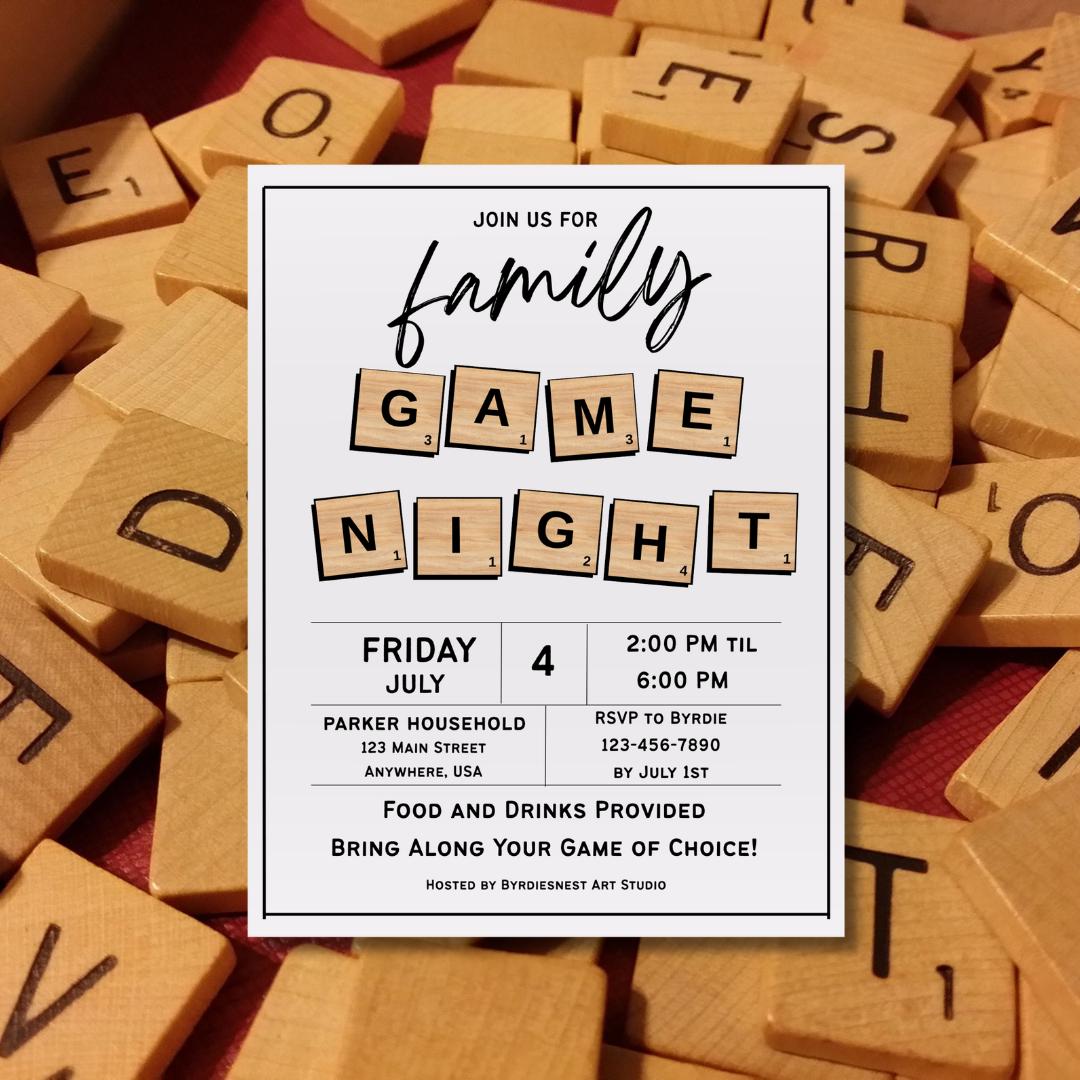 Editable Family Game Night Flyer Template: School PTA/PTO Fundraiser ...