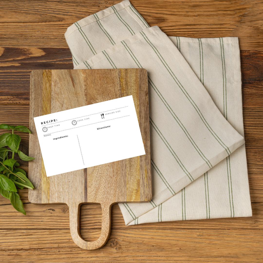Minimalist Recipe Card Template: Printable Recipe Binder Insert (PDF ...