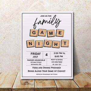 Editable Family Game Night Flyer Template: School PTA/PTO Fundraiser ...