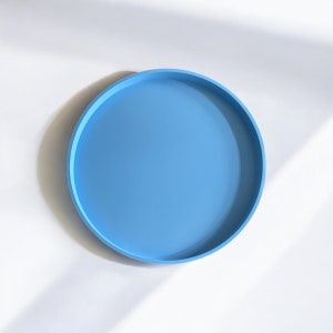 Spa Blue Extra Large Round Ottoman Tray Navy Blue Gloss, Matte - Custom ...