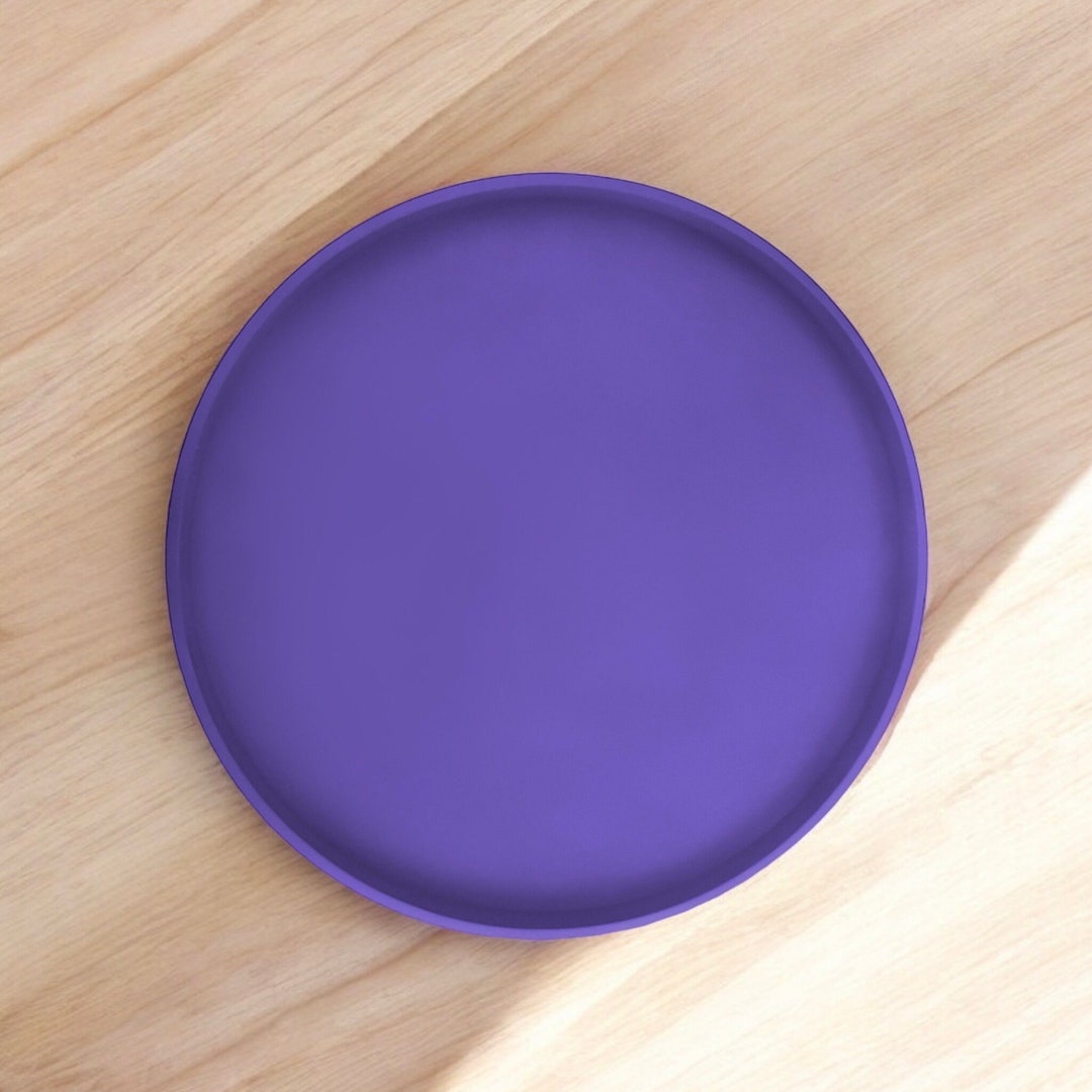 Gloss Grape Purple Extra Large Round Ottoman Tray - Lacquered Tray ...