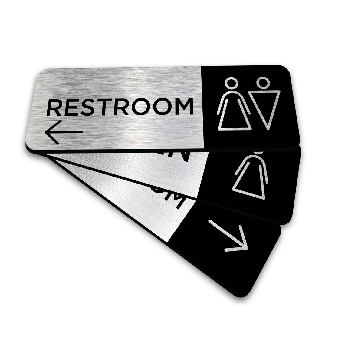 Restroom Door Signs 2x6 Directional Door Signage Push Pull Entrance ...
