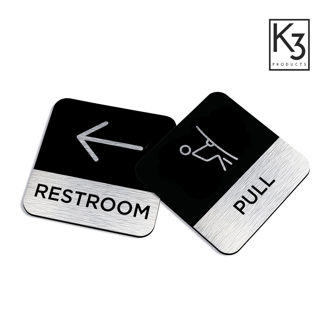 Push and Pull Door Signs 4x4 Square. Push Pull Business Entrance Signs ...