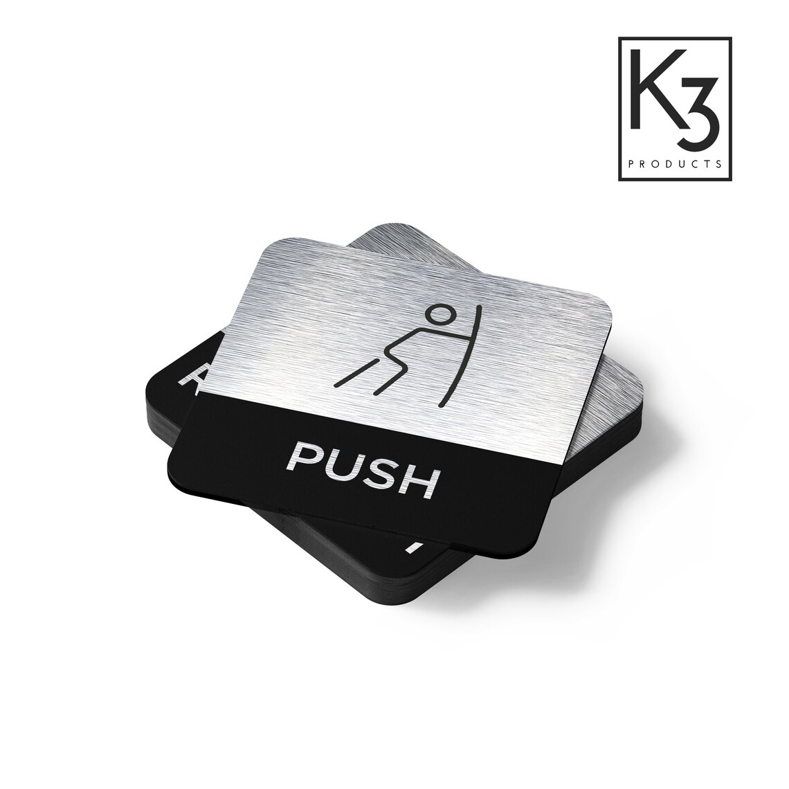 Restroom Door Signs 4x4 Square Directional Door Signage Push Pull ...