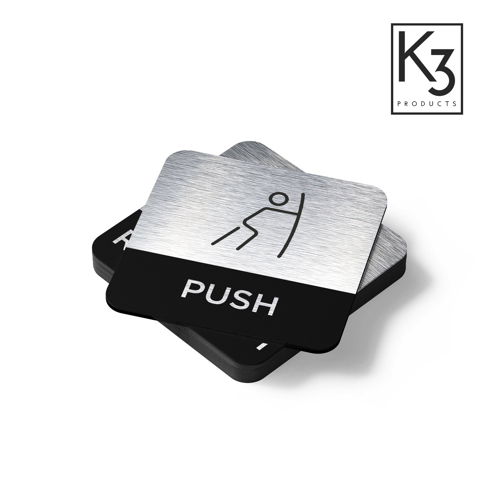 Restroom Door Signs 4x4 Square. Directional Door Signage. Push Pull ...