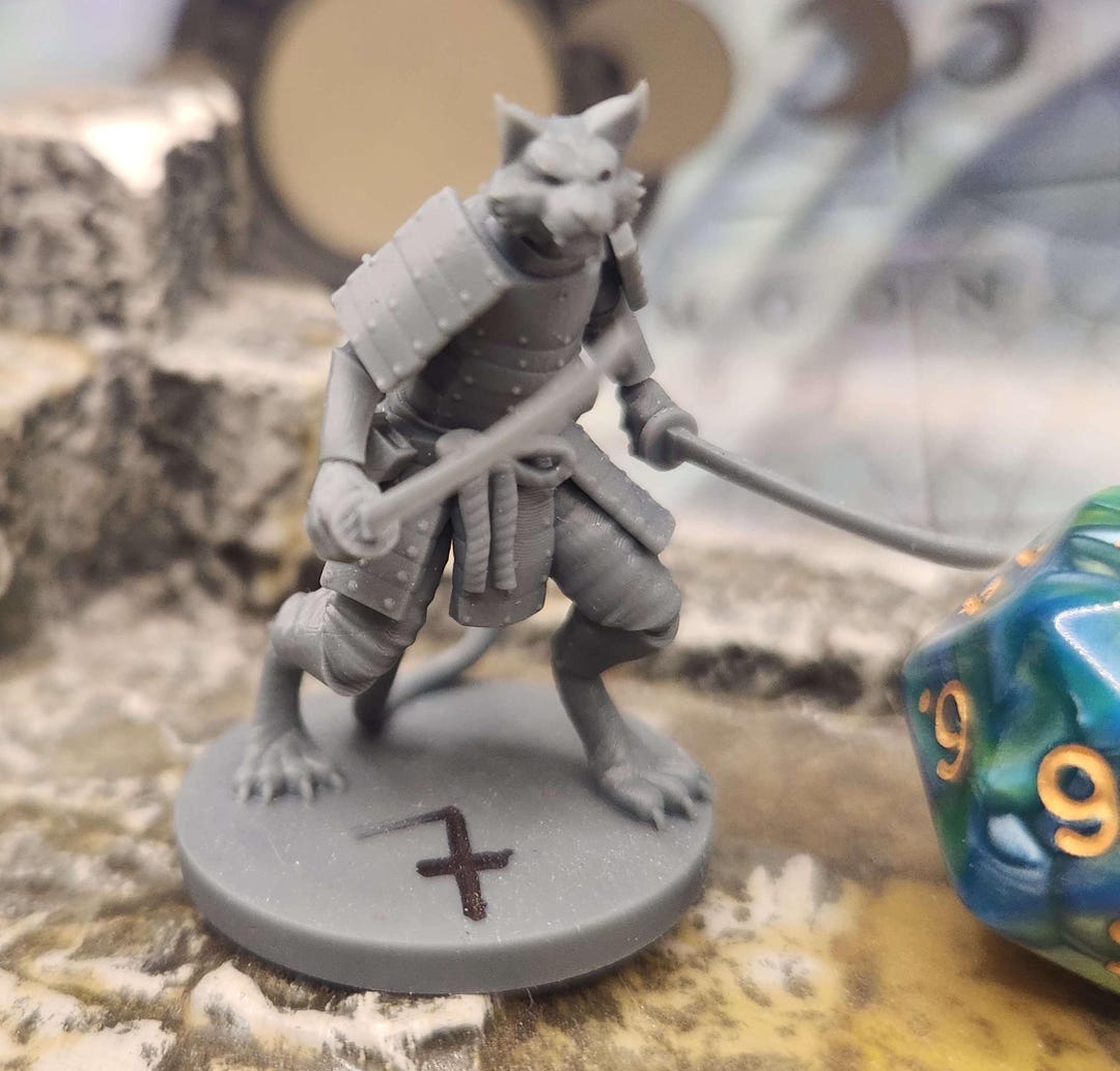 Catfolk With Full Armor and Two Swords - 3D Printed Hand Painted ...