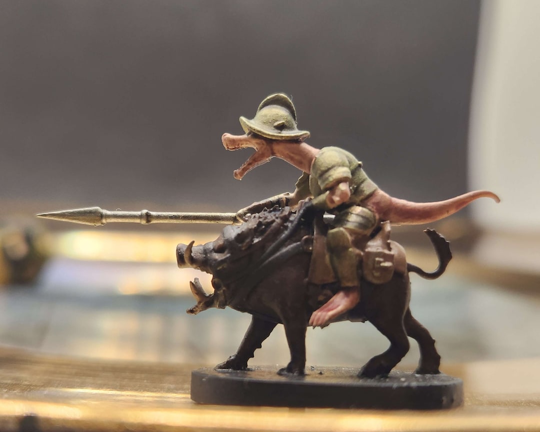 Kobold Riding Giant Boar Resin Printed Mini Size Medium Hand Painted ...