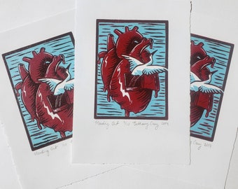 Reductive Linocut - Etsy