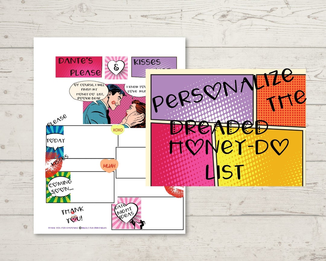 Honey Do List; Husband to Do List; Personalized Fun & Romantic Please ...