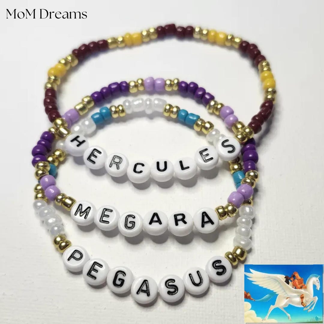 Hercules, Megara and Pegasus - Disney Inspired Bracelets (set of 3). - Etsy