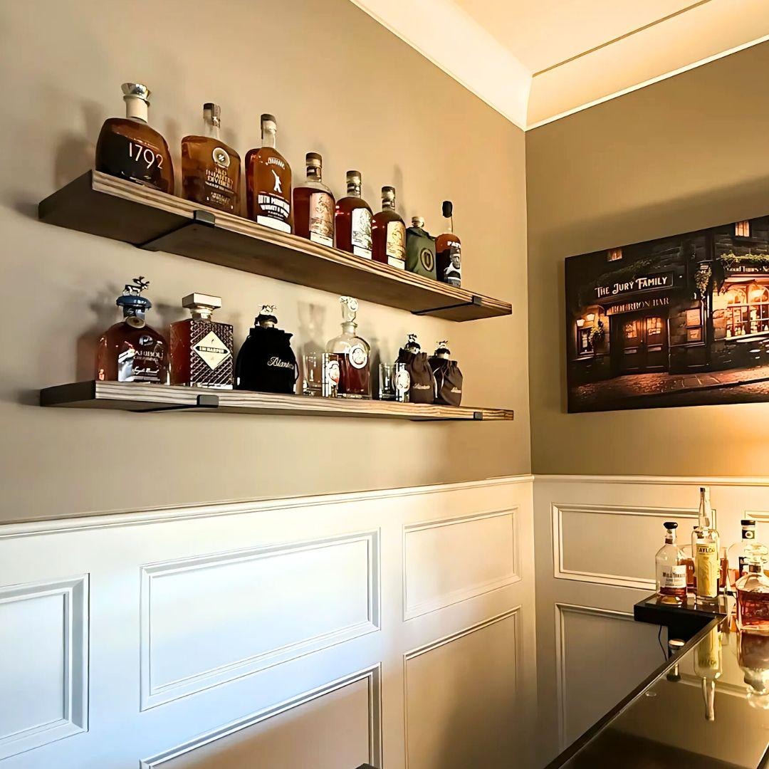 Bar Shelves, Set of 2, Whiskey Shelf, Liquor Shelving, Alcohol Storage ...