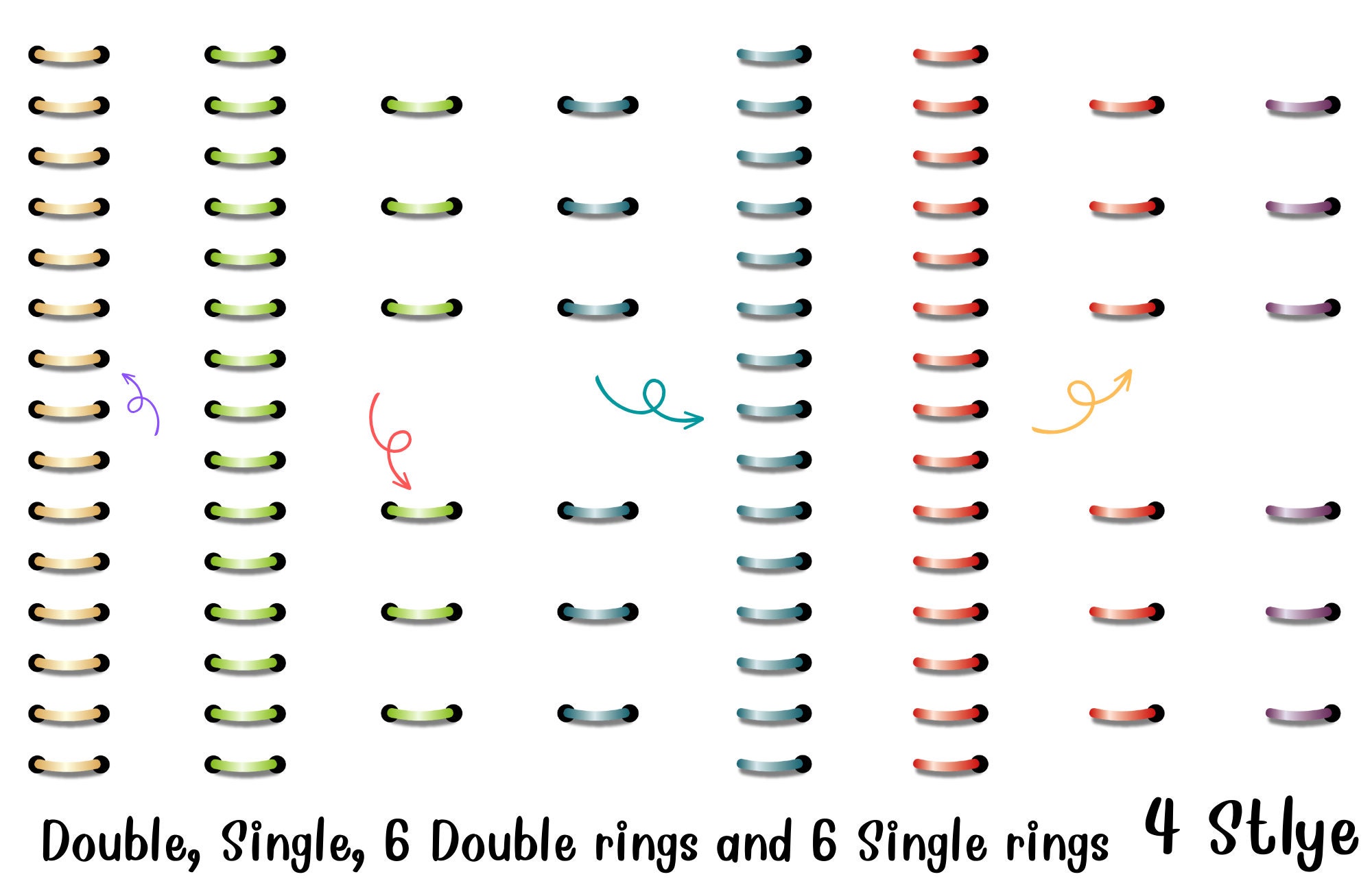 Digital Binder Rings Set 5 Colors for Planner | Journal | Goodnotes - Etsy