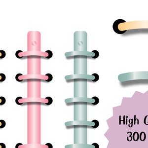 Digital Binder Rings Set 6 Colors for Planner Journal Goodnotes - Etsy
