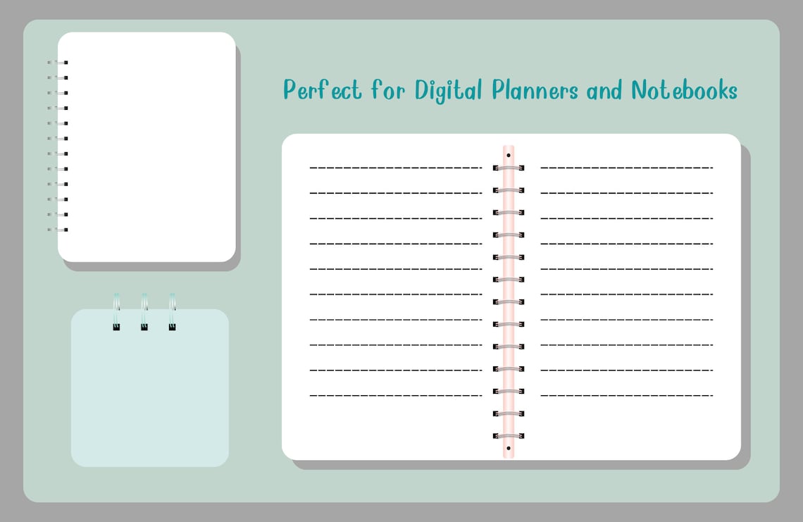 Digital Binder Rings Set 6 Pastel Colors for Planner | Journal ...