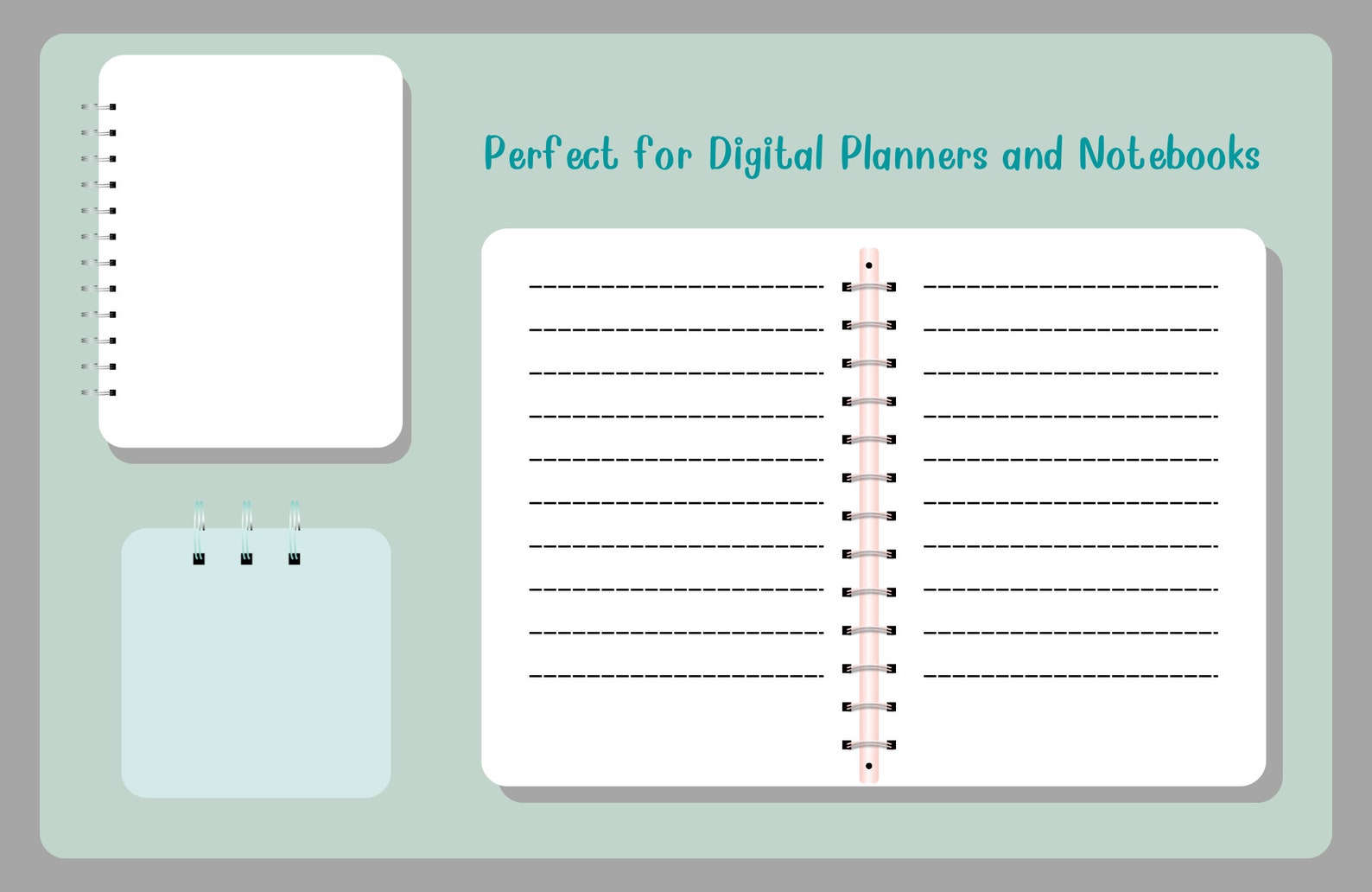 Digital Binder Rings Set 6 Pastel Colors for Planner | Journal ...