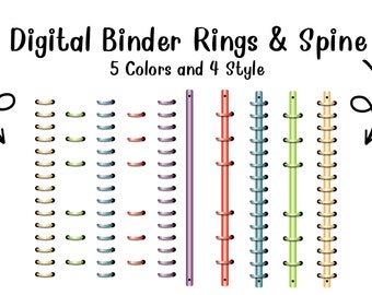 Digital Binder Rings Set 6 Colors for Planner Journal Goodnotes - Etsy