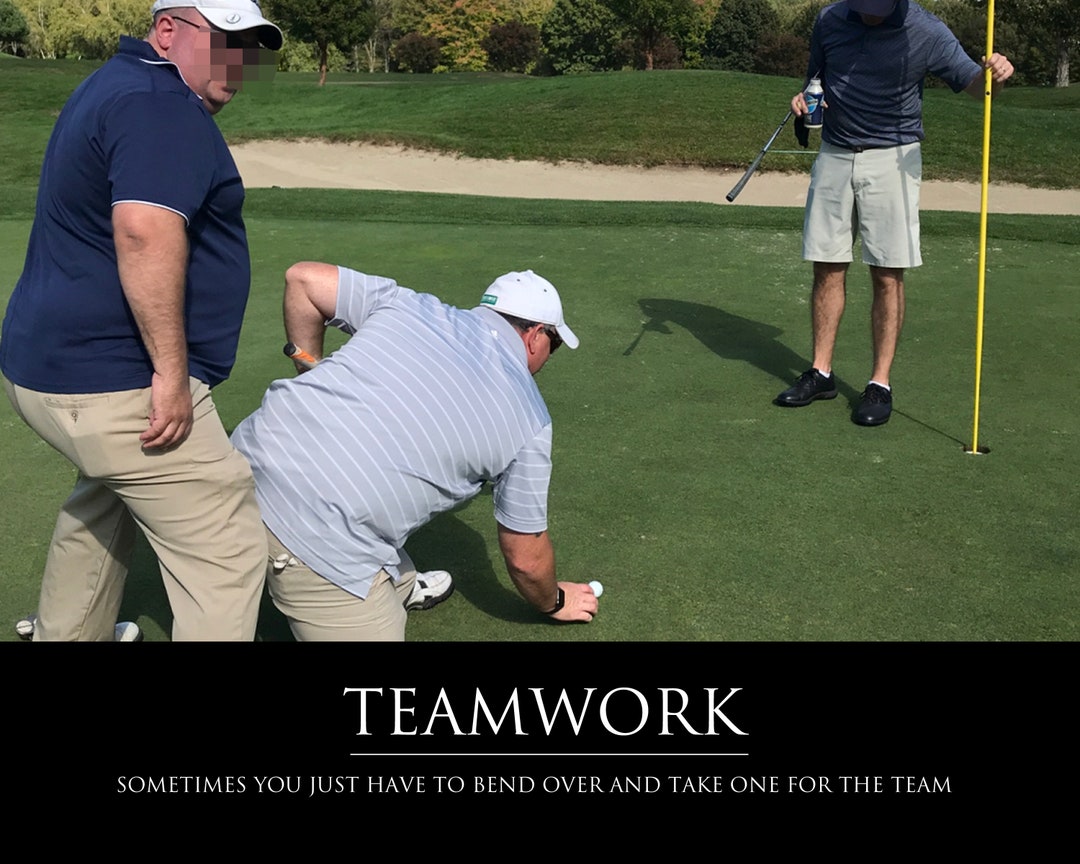 Teamwork Golf Print - Etsy