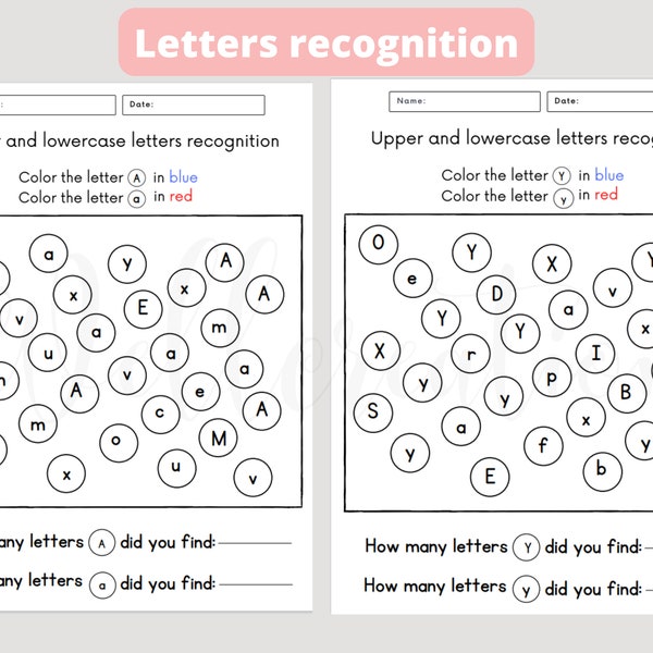 Alphabet Worksheet - Etsy