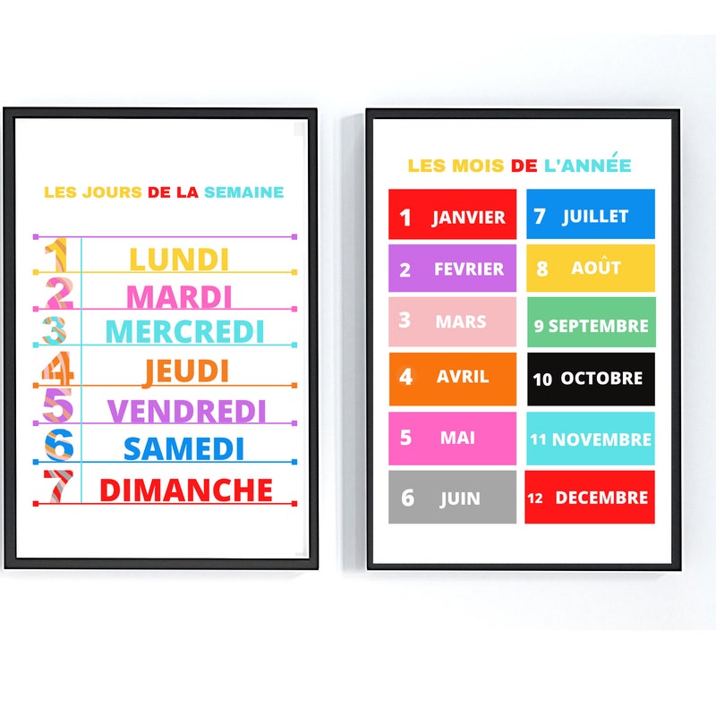 Days of the Week Poster - Etsy