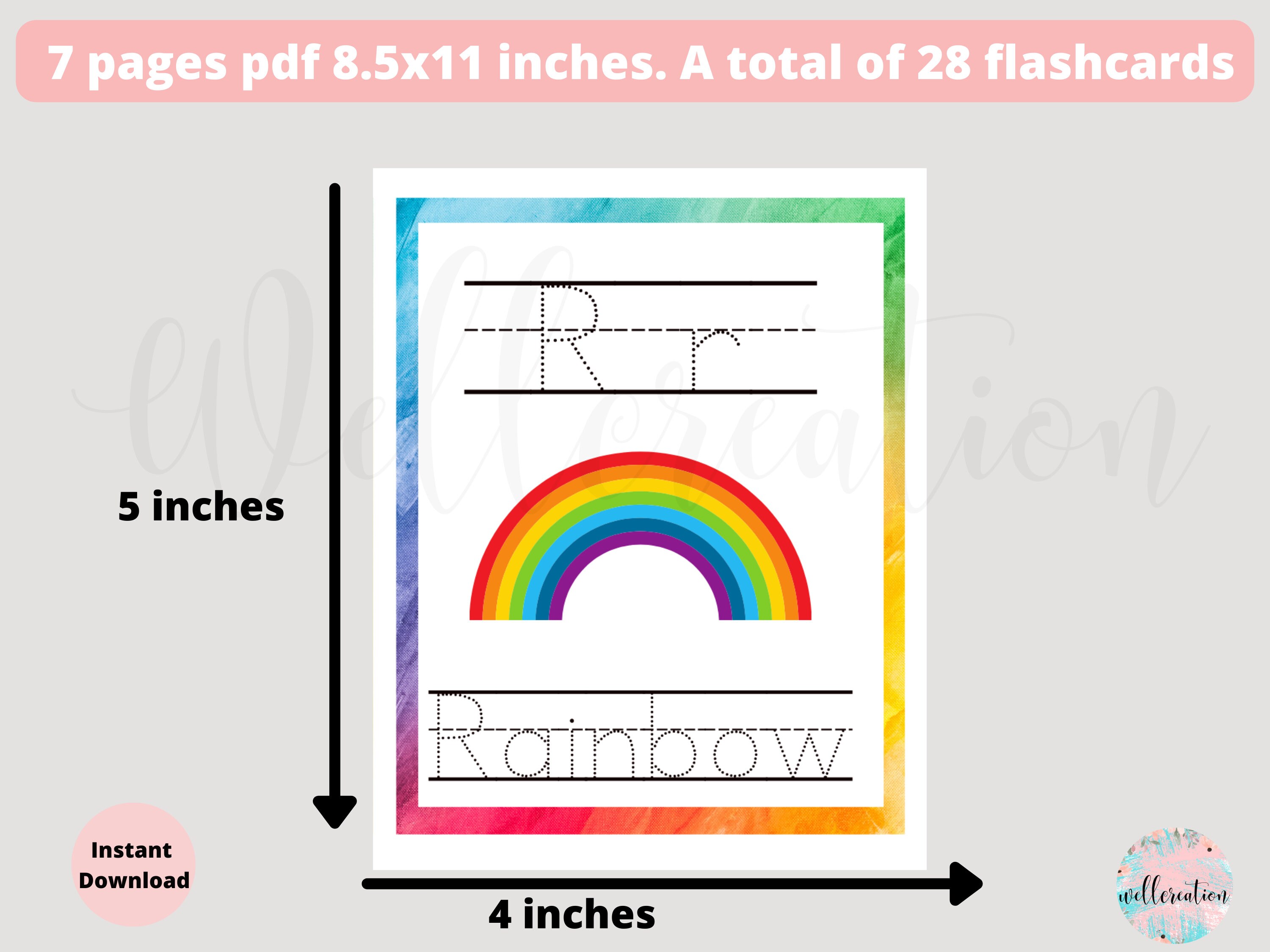 Alphabet Flashcards Handwriting Letter Tracing, ABC Cards, Preschool ...