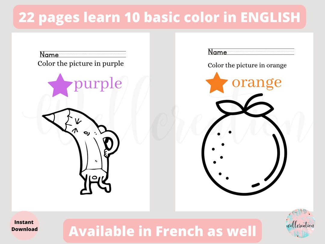22 Pages Basic Color in English Worksheets,10 Basic English Colors ...