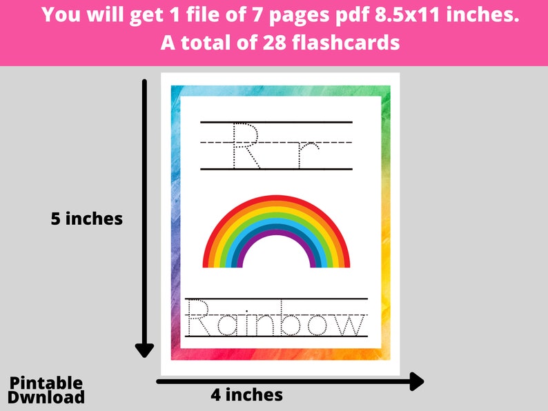 Alphabet Flashcards Handwriting Letter Tracing ABC Cards | Etsy