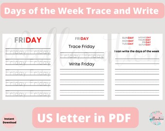 Trace Days of the Week - Etsy