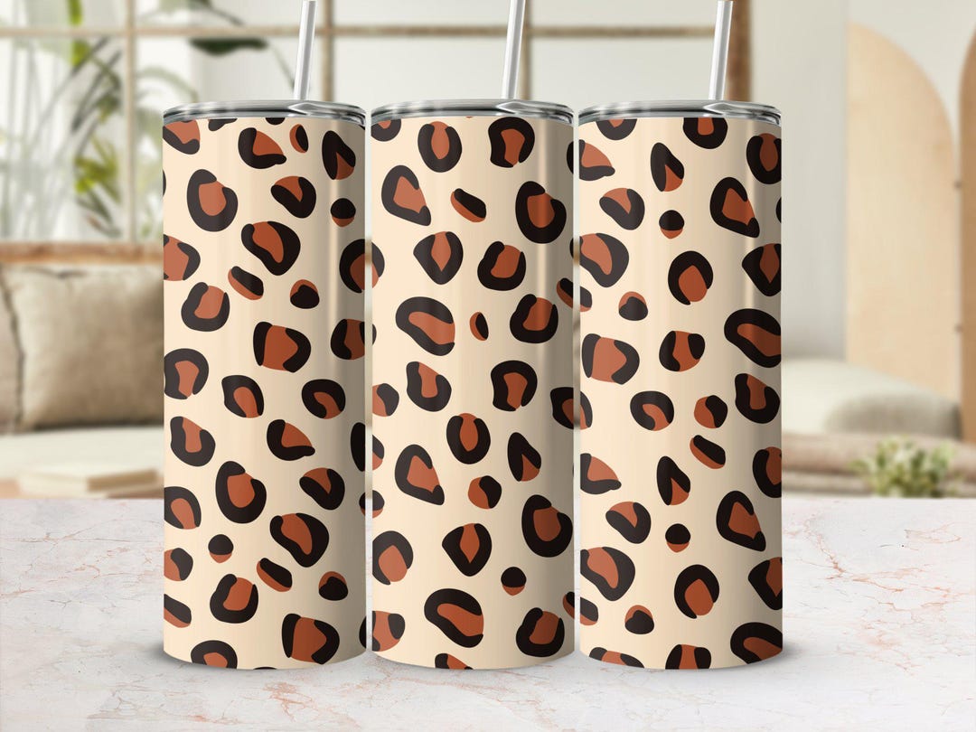 Leopard Print Tumbler, Animal Print Insulated Cup, Reusable Coffee Mug ...