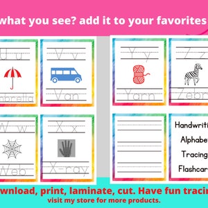 Alphabet Flashcards Handwriting Letter Tracing ABC Cards | Etsy