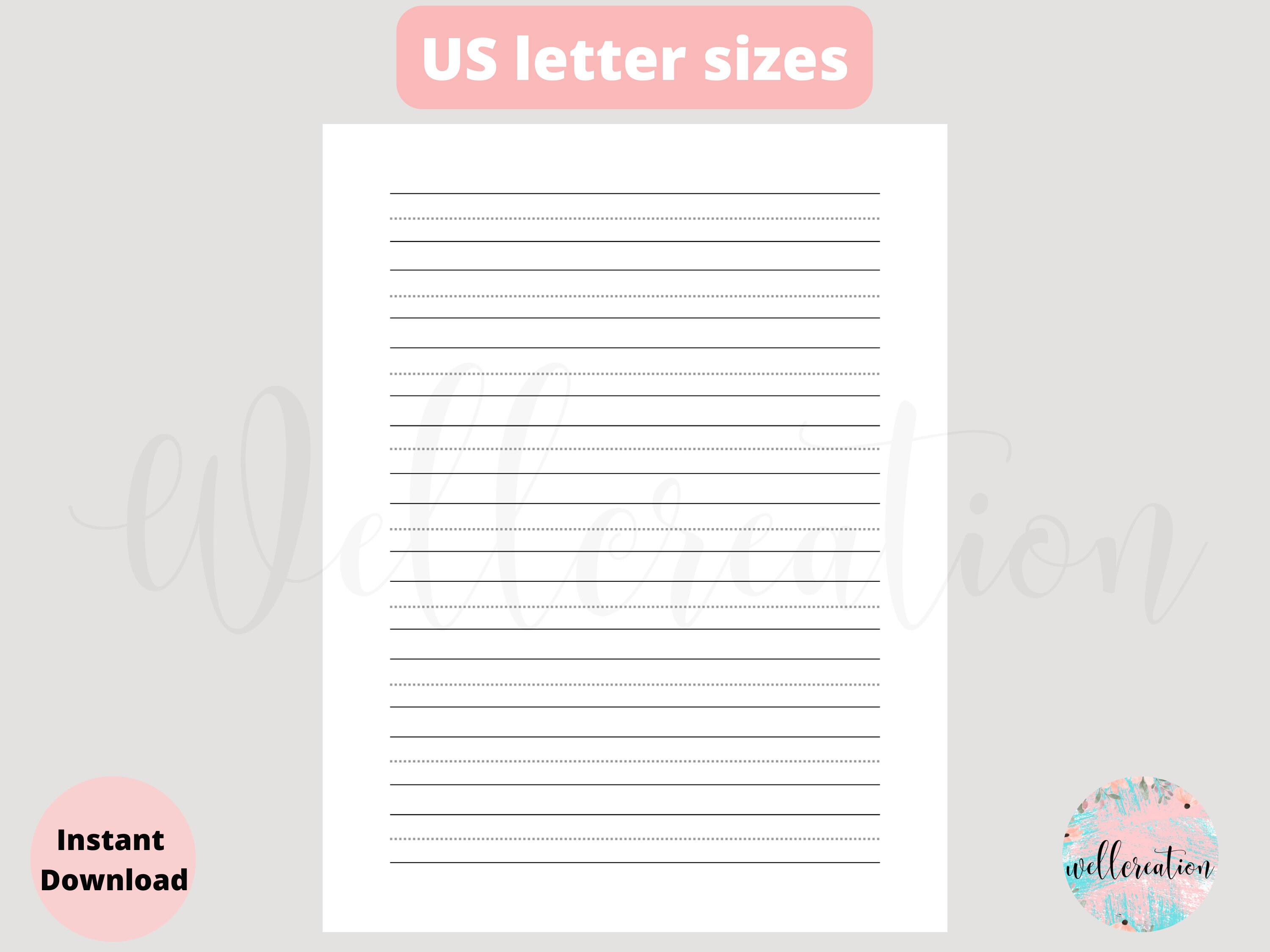 100 Blank Pages Handwriting Practice Paper With Dotted Lines ...