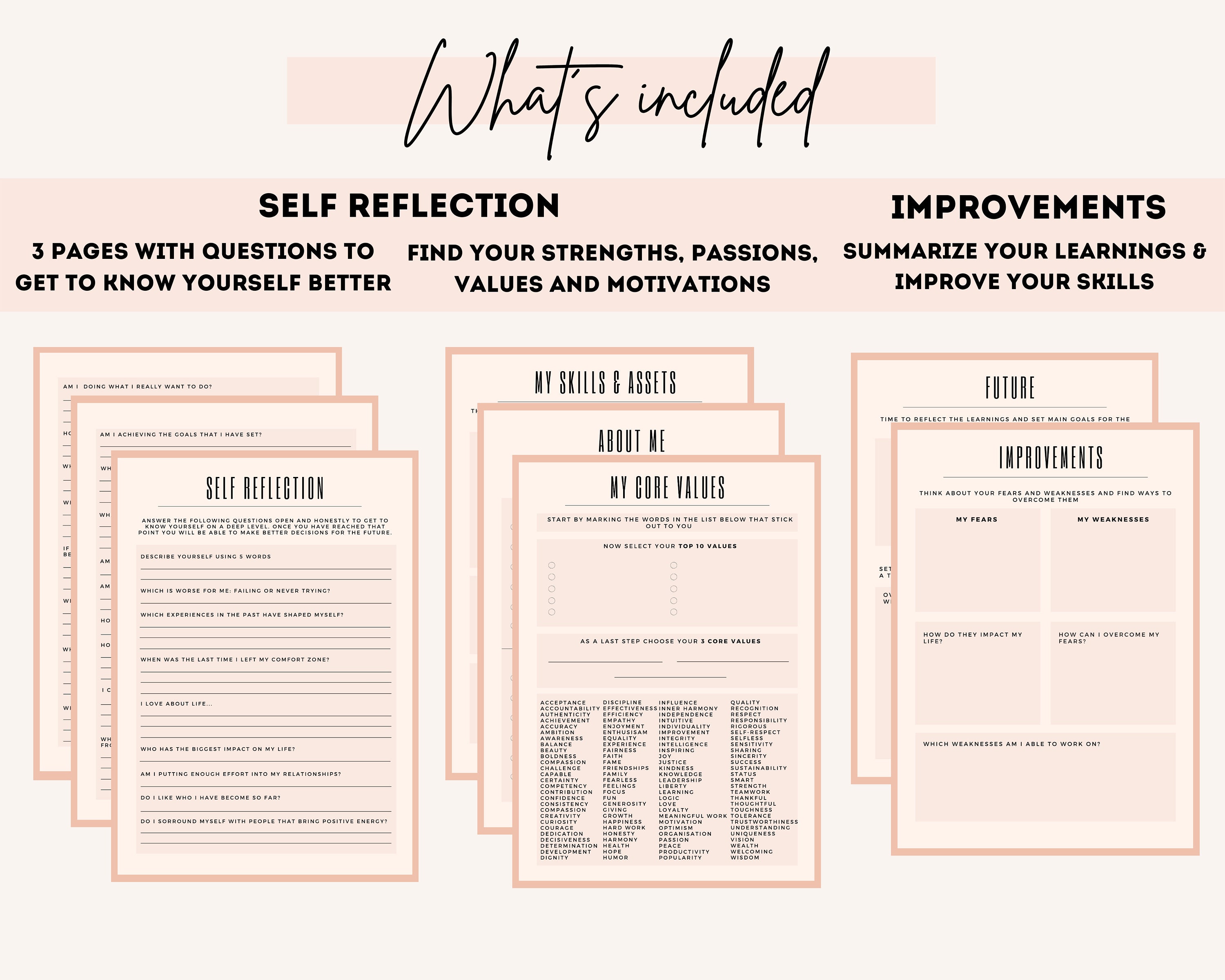 Personal Development Workbook Self Discovery Printable PDF DIN A4 ...