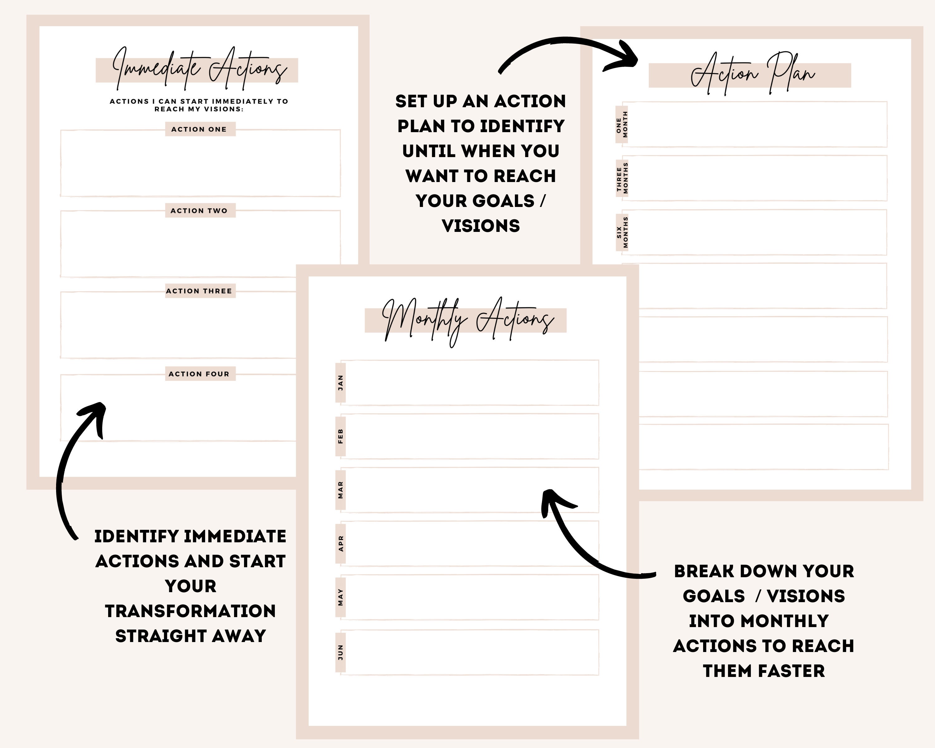 Vision Board Workbook | Printable Goal Planner | Vision Board Kit ...