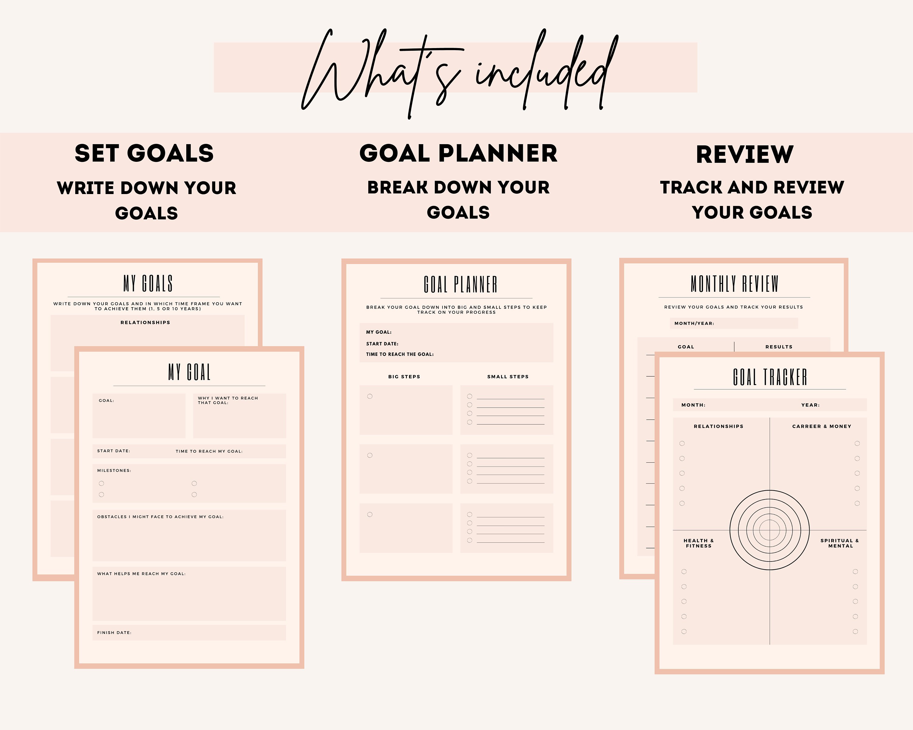Vision Board Workbook | Printable Goal Planner | Vision Board Kit ...