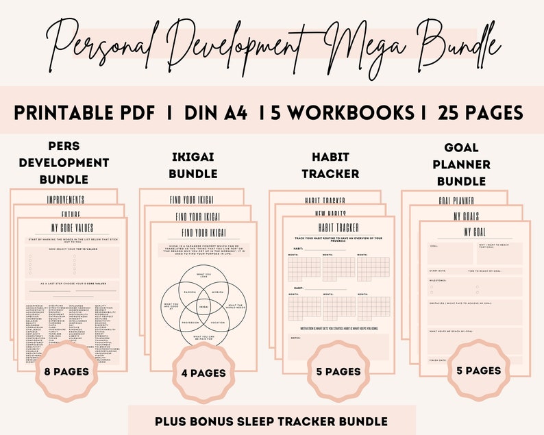 Personal Development Mega Pack | Self Discovery Printable | PDF DIN A4 ...