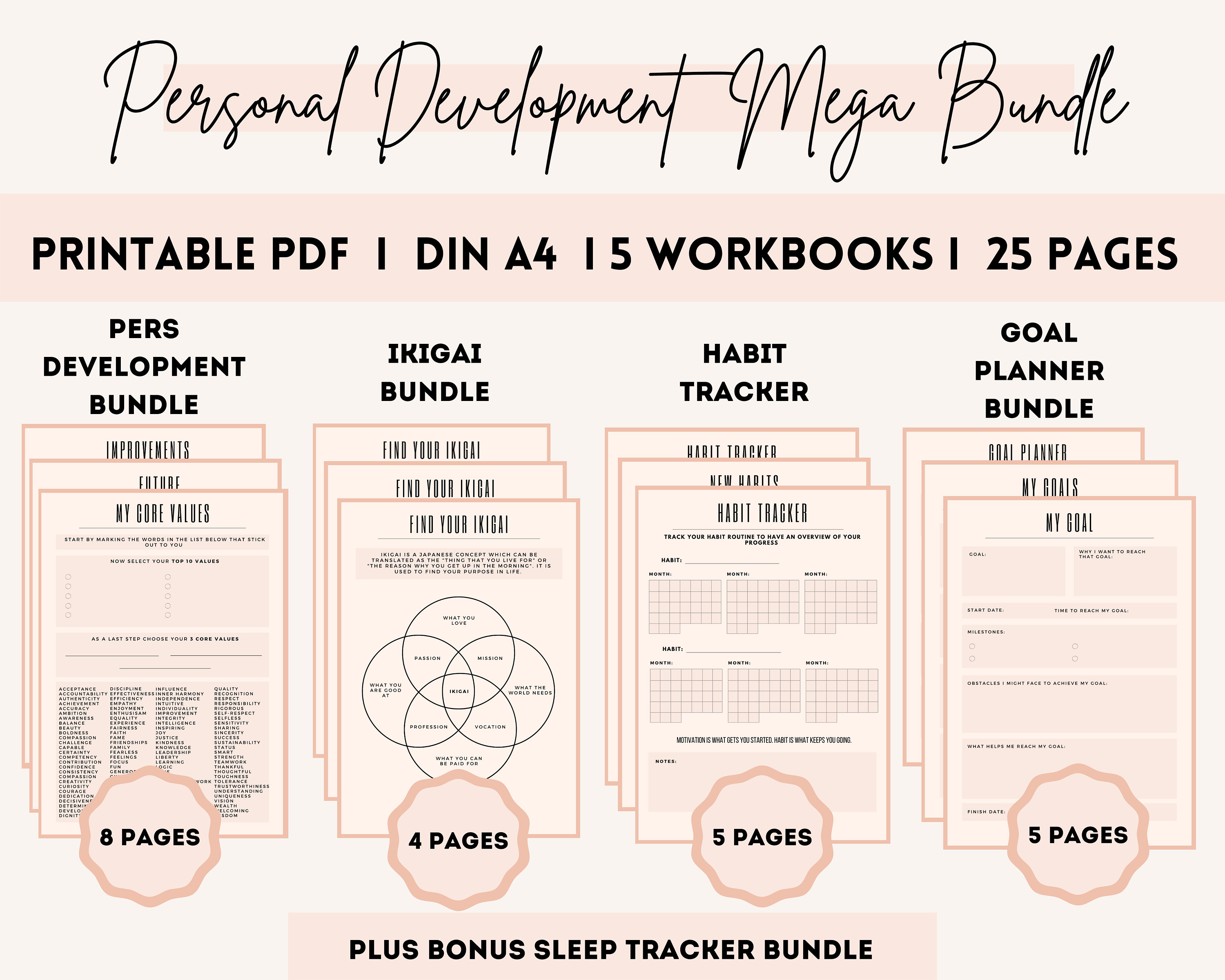 Personal Development Mega Pack | Self Discovery Printable | PDF DIN A4 ...