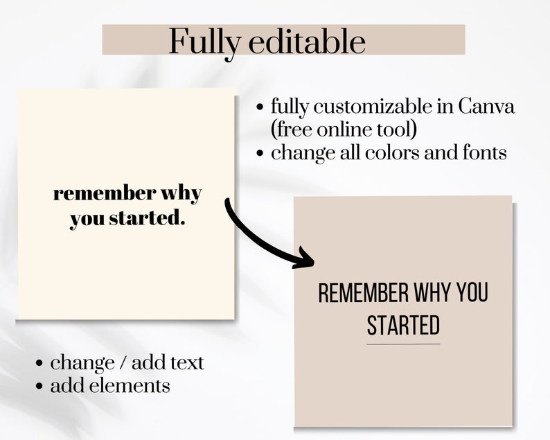 Instagram Post Template Canva | Motivational Quotes Set | Minimal ...
