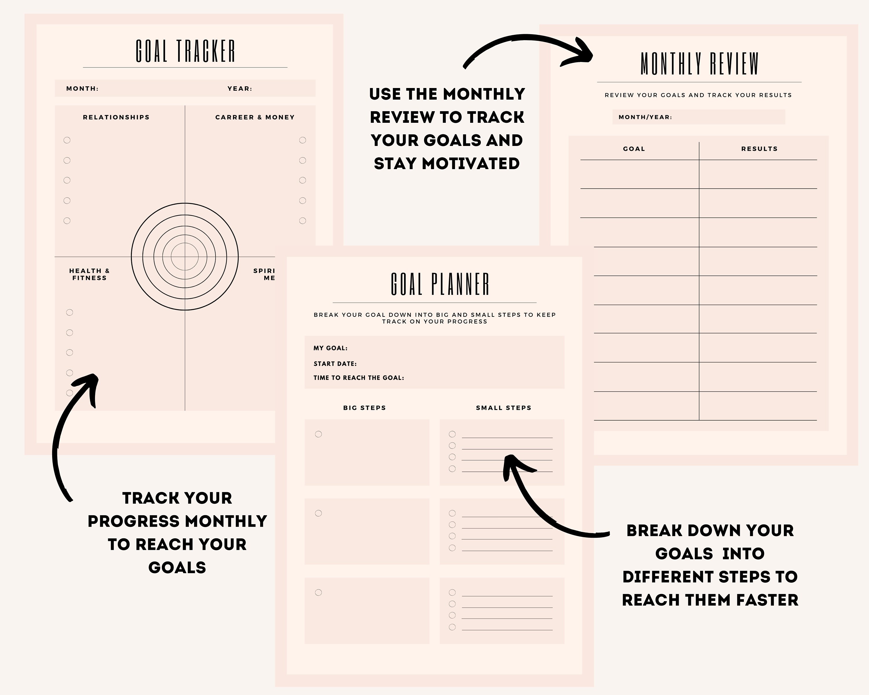 Vision Board Workbook Printable Goal Planner Vision Board Kit Mindset ...