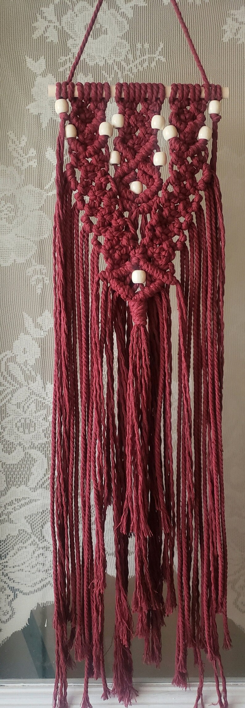Boho Decoration Mother and Daughter Gifts-red Macrame Wall Decor Boho ...