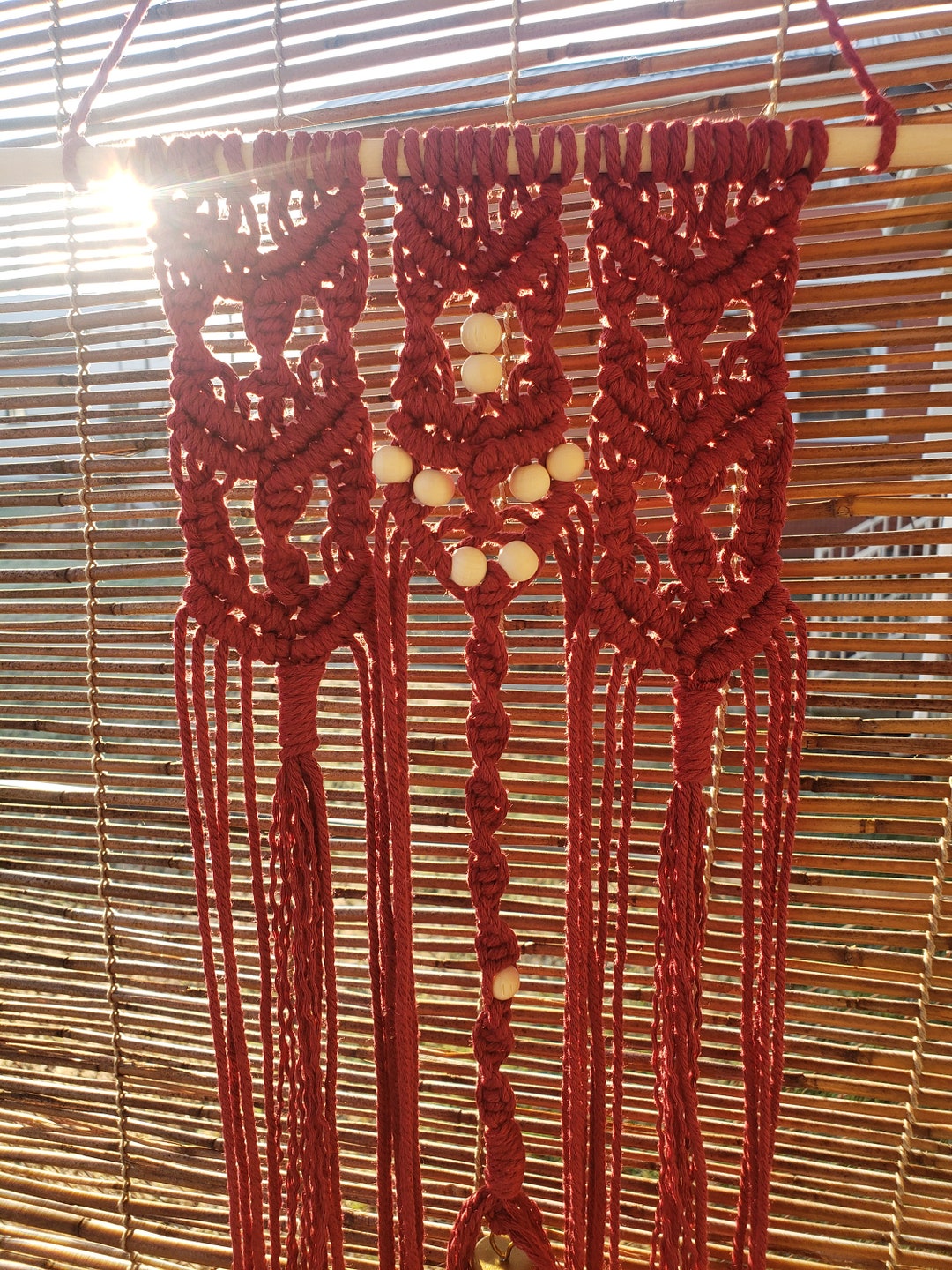 Red Macrame Wall Hanging - Etsy