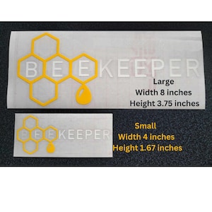 Beekeeper Permanent Vinyl Decal, Honey Bee Decal, Bee Vinyl Sticker ...