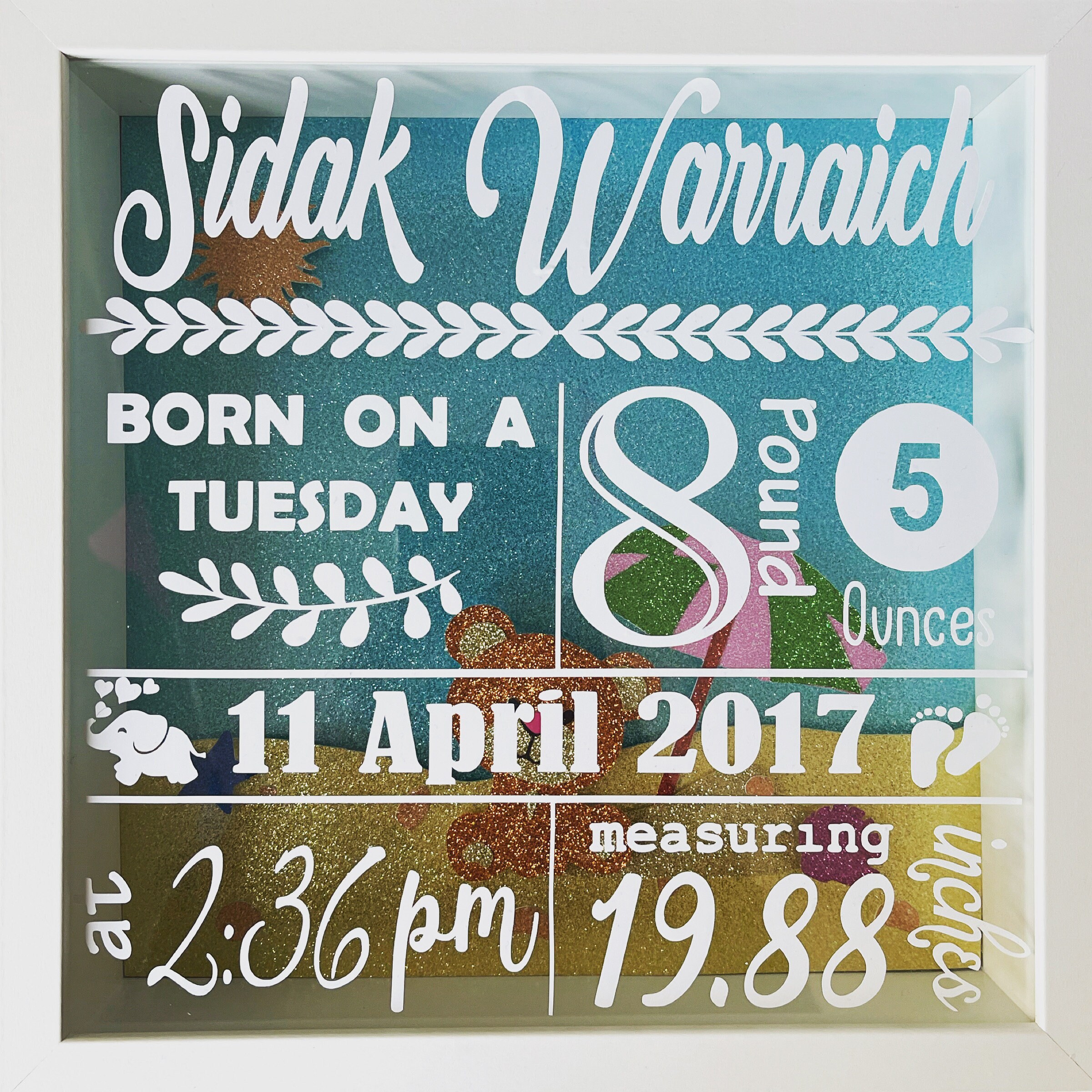 Kids Birth Statistics Shadow Box - Etsy