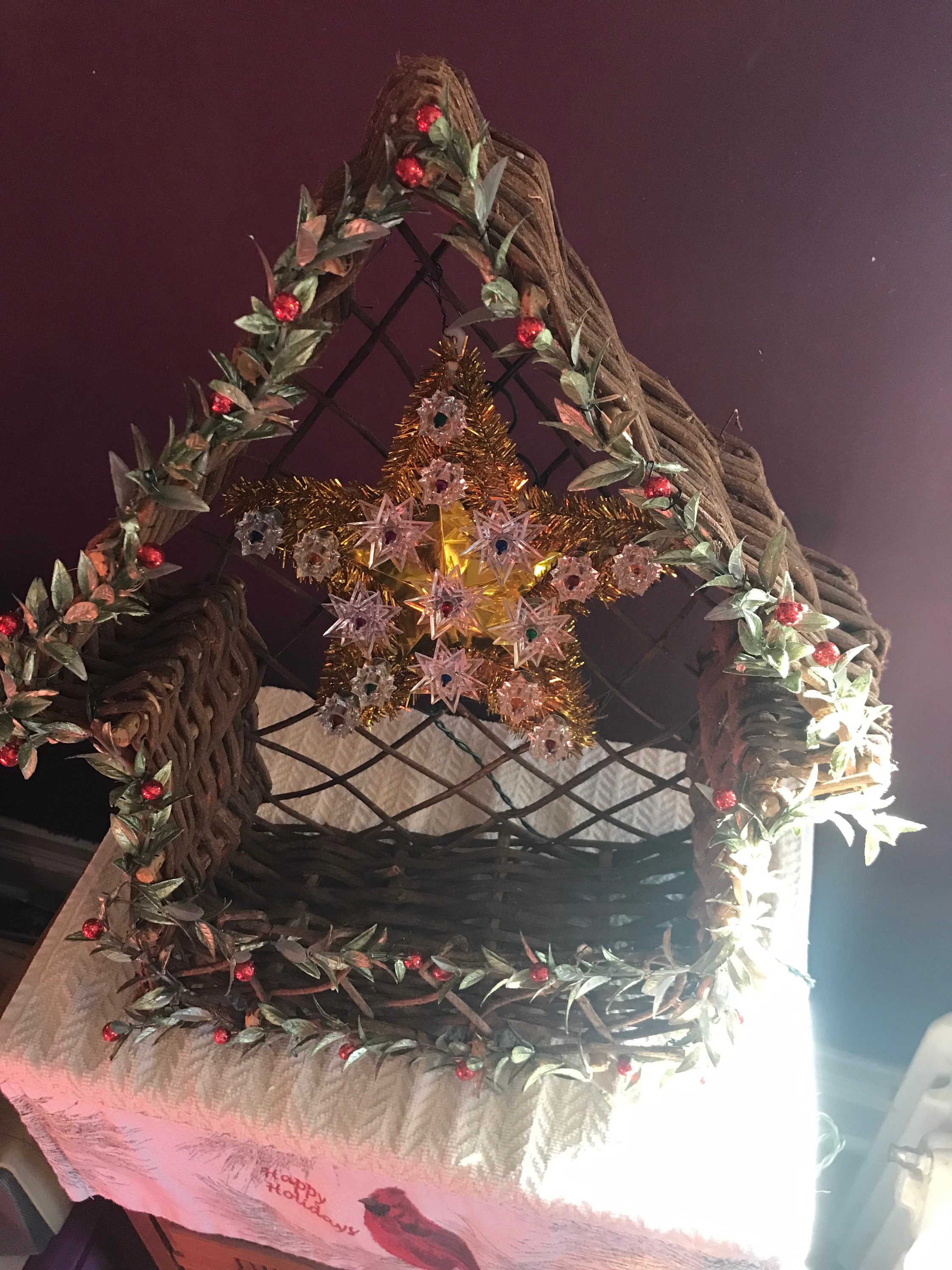 Christmas Tree Topper Wicker House Wall Hanging - Etsy