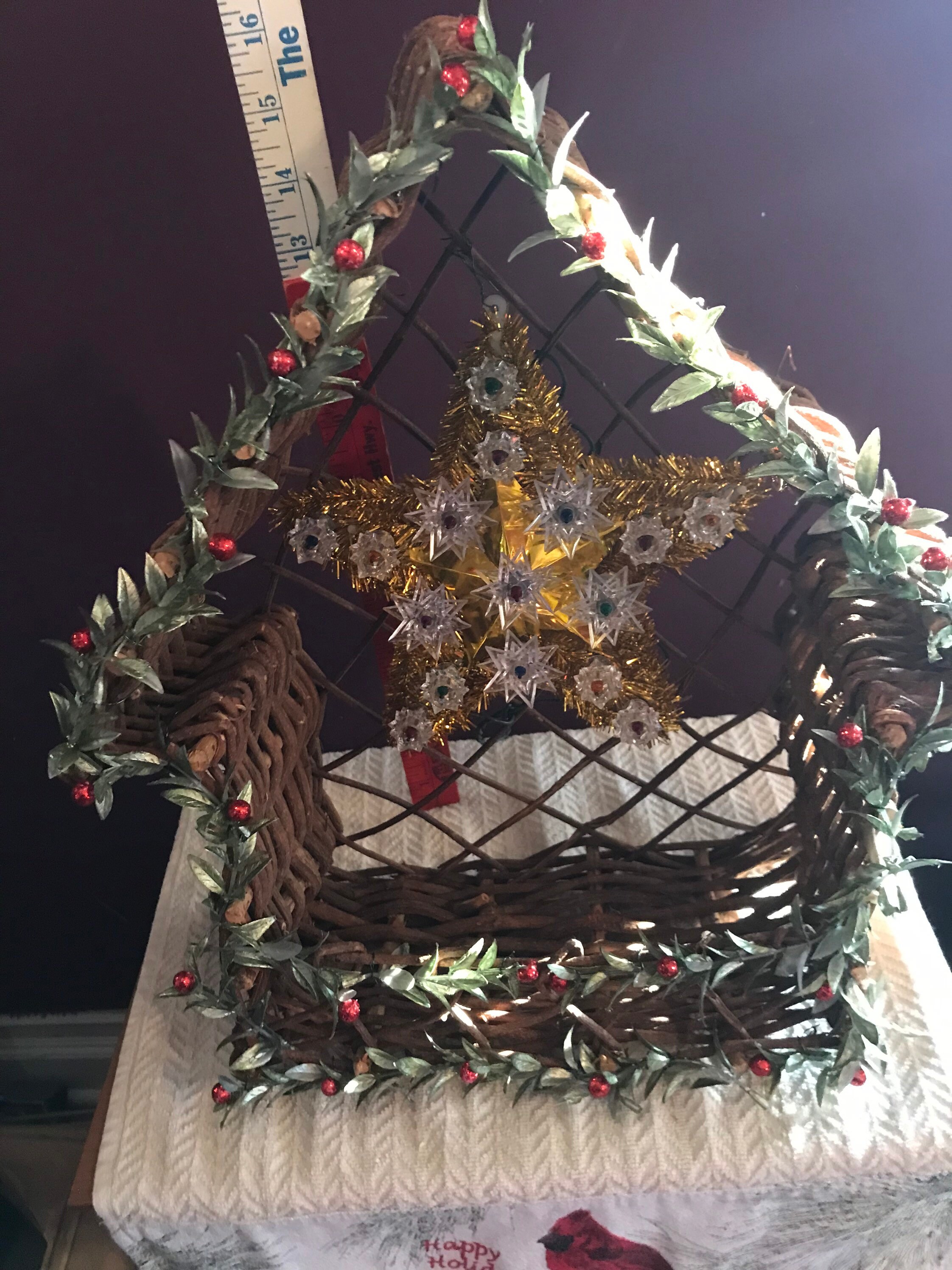 Christmas Tree Topper Wicker House Wall Hanging - Etsy