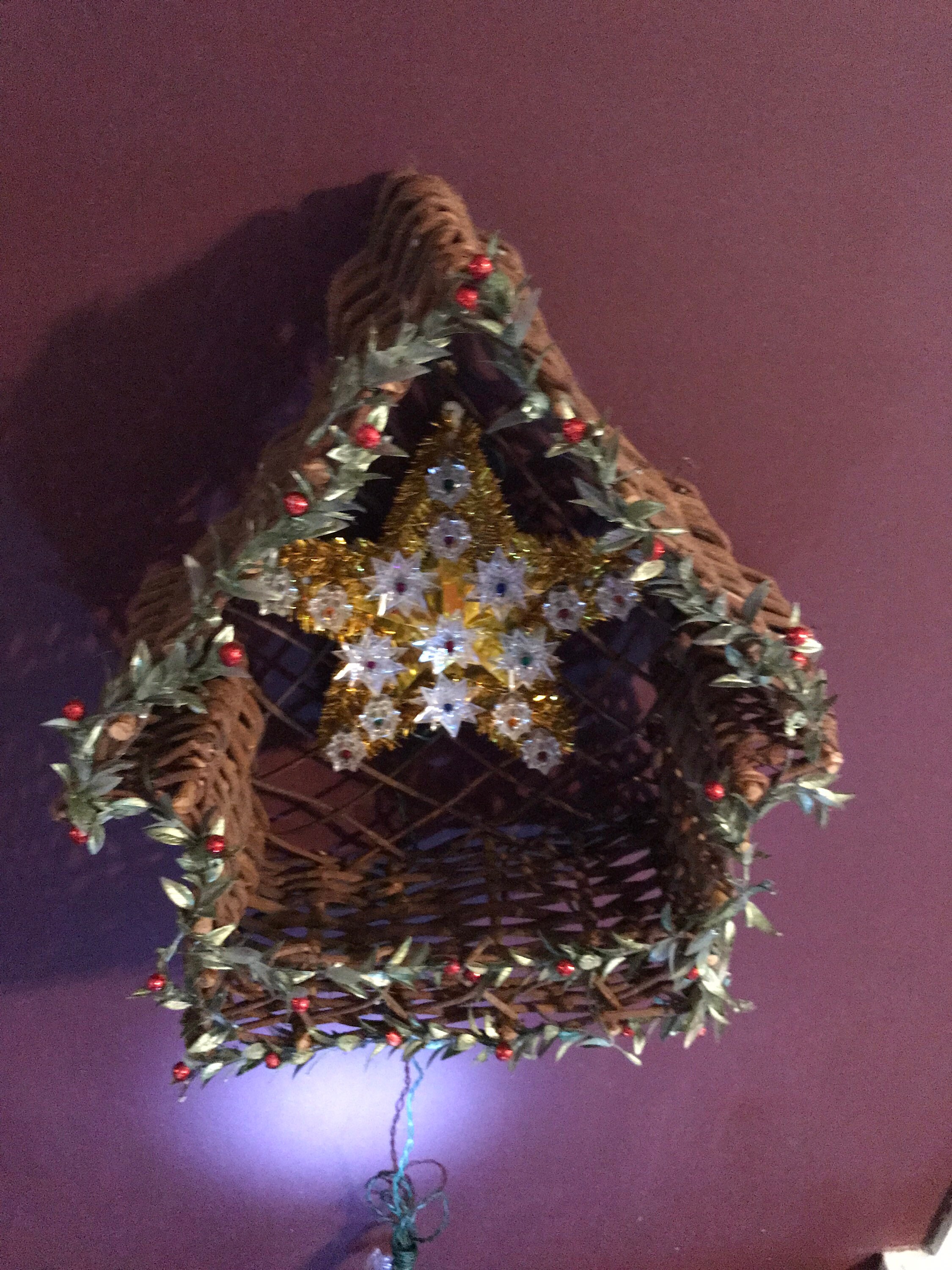 Christmas Tree Topper Wicker House Wall Hanging - Etsy